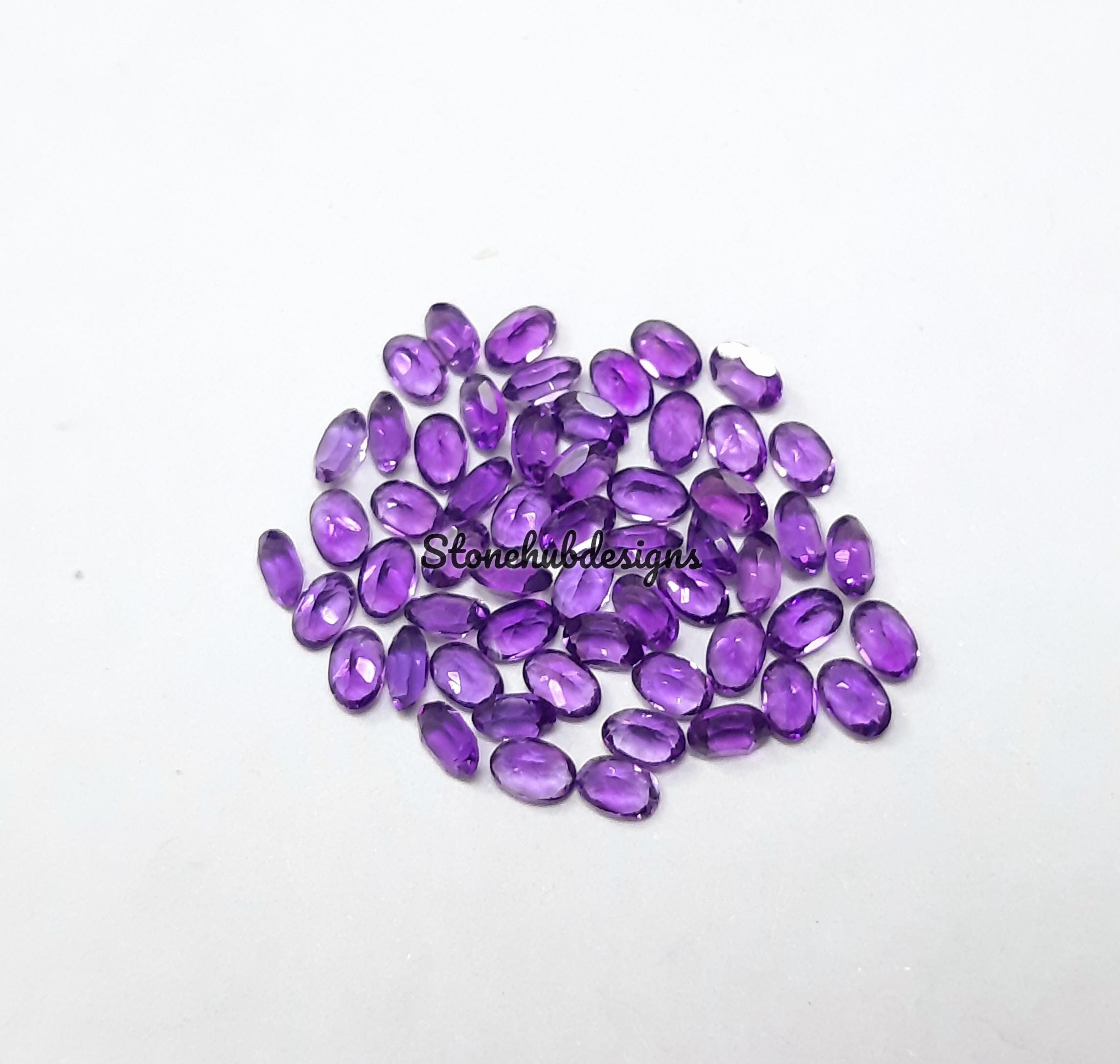2x3mm, 3x4mm Natural Amethyst Faceted Oval Cut Gemstone, AAA Purple ...
