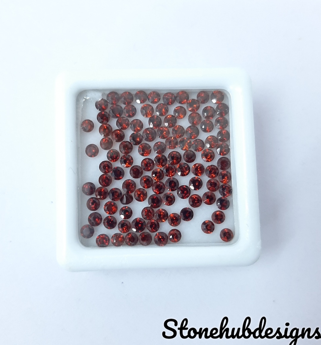 2MM, 2.25MM, 2.50MM, 2.75MM Natural Garnet Faceted Round Cut Gemstone ...