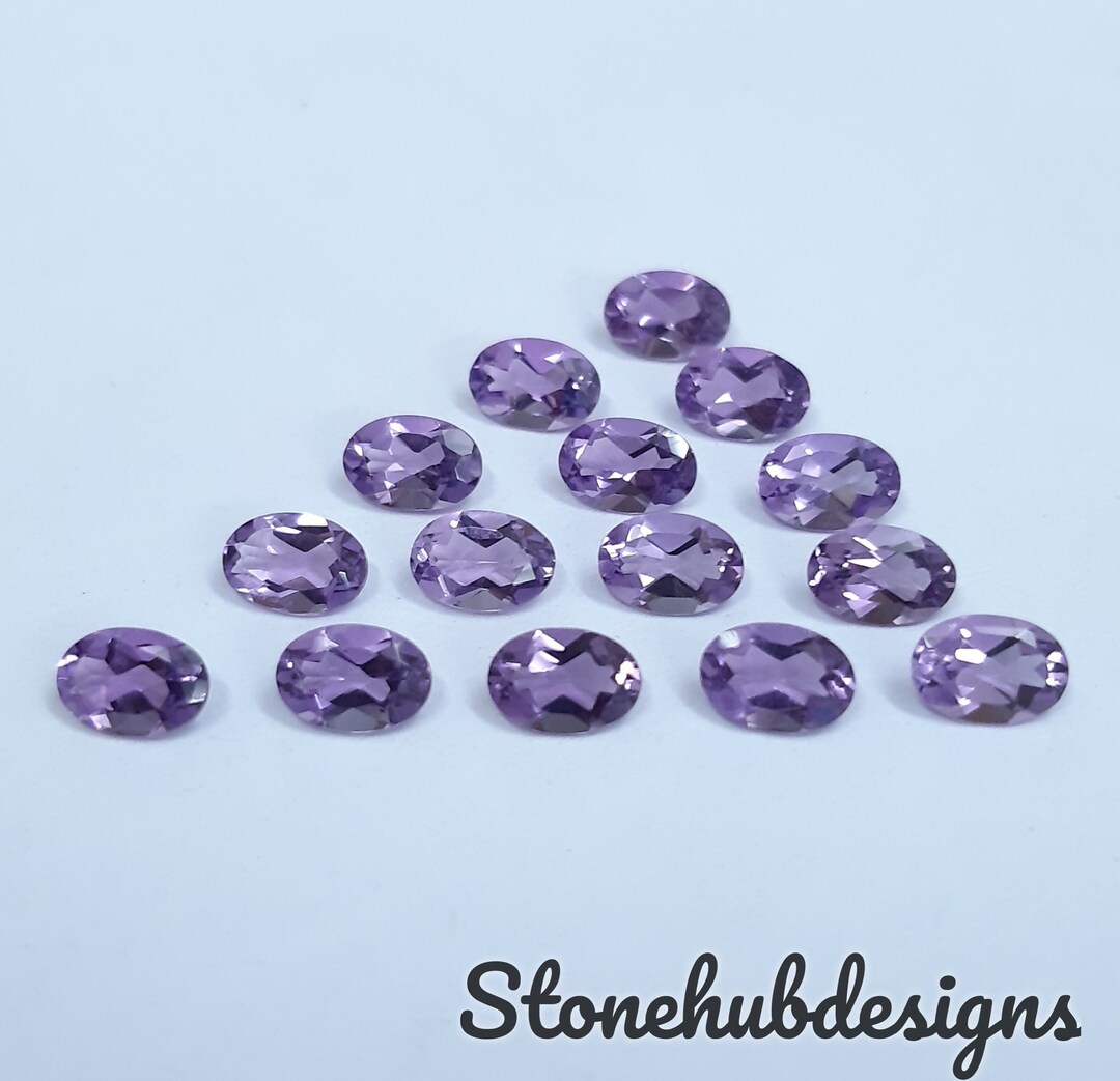 3X5MM, 4X6MM, 5X7MM Natural Amethyst Faceted Oval Cut Gemstone, AAA ...