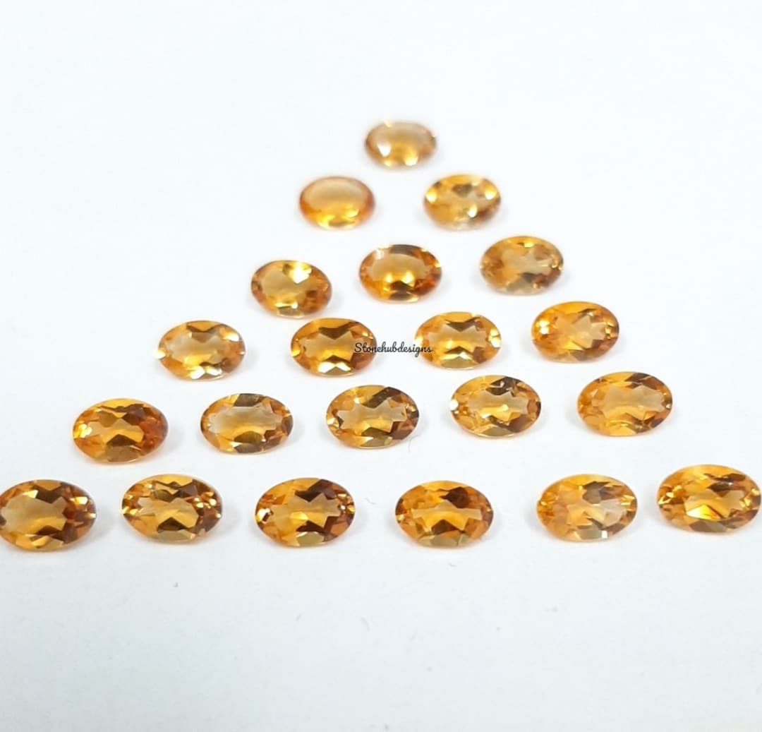 3x5mm, 4x6mm, 5x7mm AAA Citrine Faceted Oval Cut Stone, 100% Natural ...