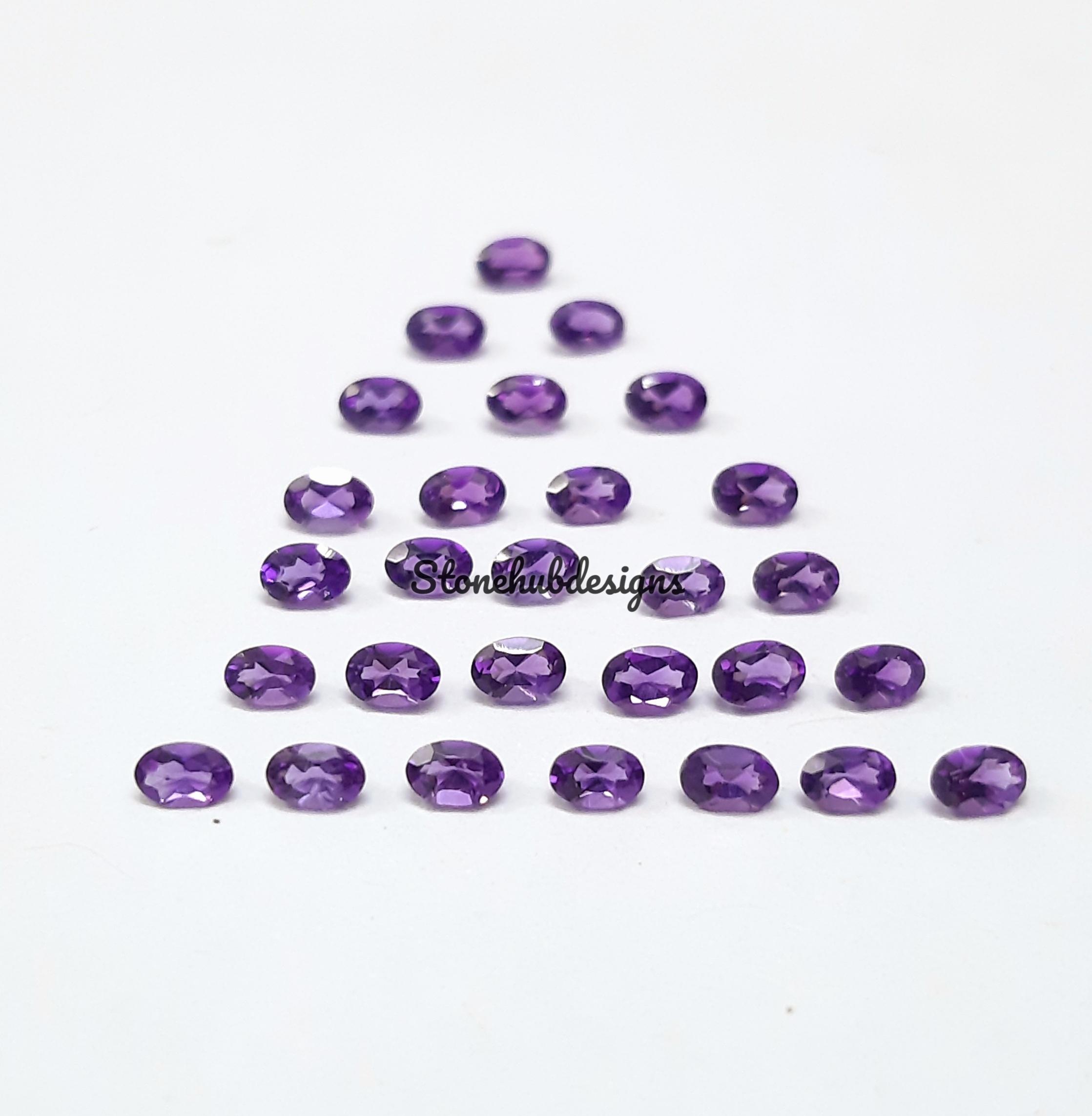 2x3mm, 3x4mm Natural Amethyst Faceted Oval Cut Gemstone, AAA Purple ...