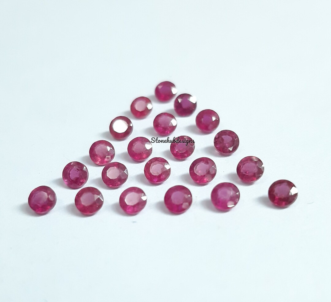 3MM, 4MM, 5MM RUBY Faceted Round Loose Gemstone, Ruby Round Faceted ...