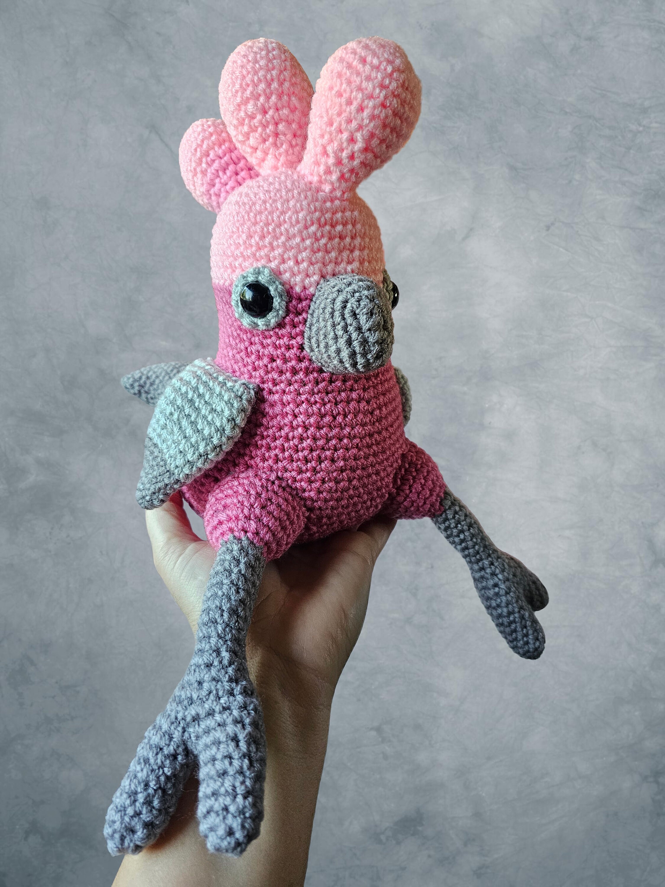 Amigurumi Plushie Galah Cockatoo Parrot Stuffed Handmade Crochet Toy - Etsy