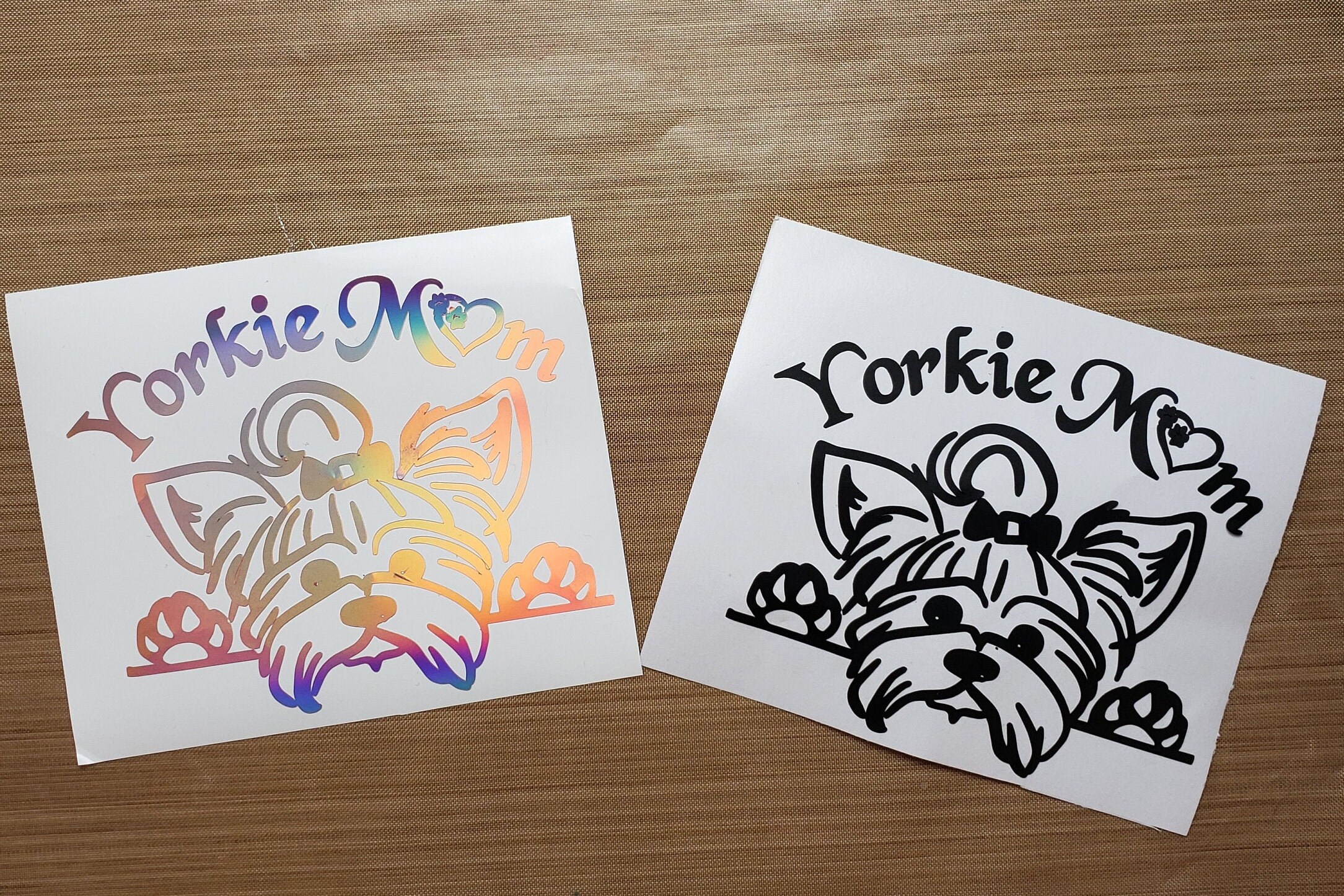 Yorkie Mom Permanent Vinyl Decal Sticker for Cars Laptops - Etsy