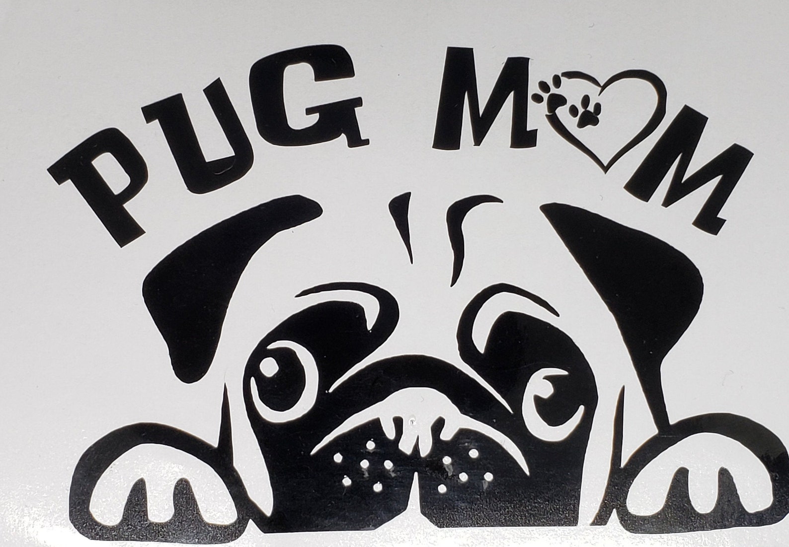 Pug Mom Permanent Vinyl Decal Sticker for Cars Laptops - Etsy