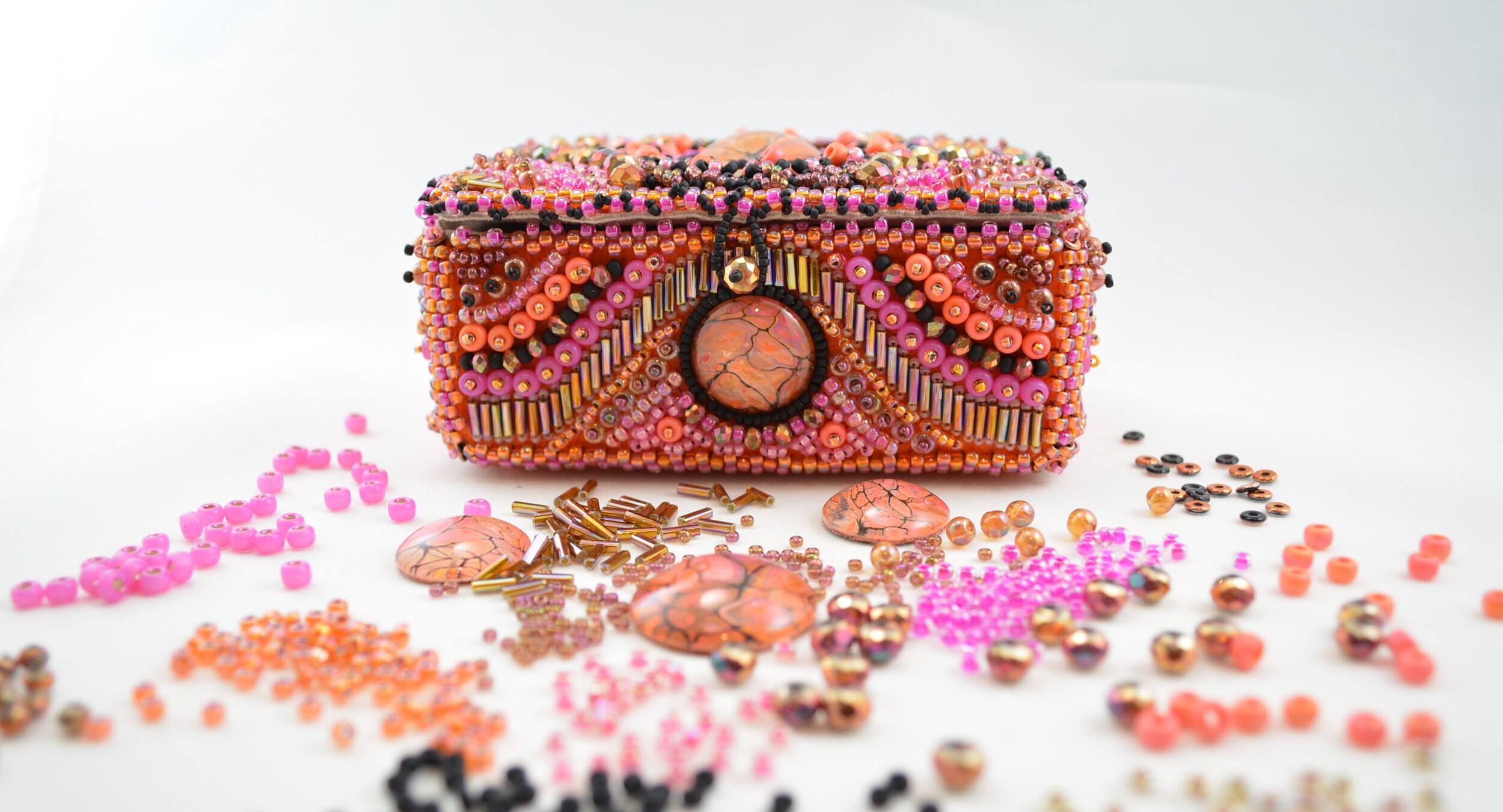 Tutorial for Pink and Copper Jewelry Box, 3x4x1.5 Inches, 3D Bead ...