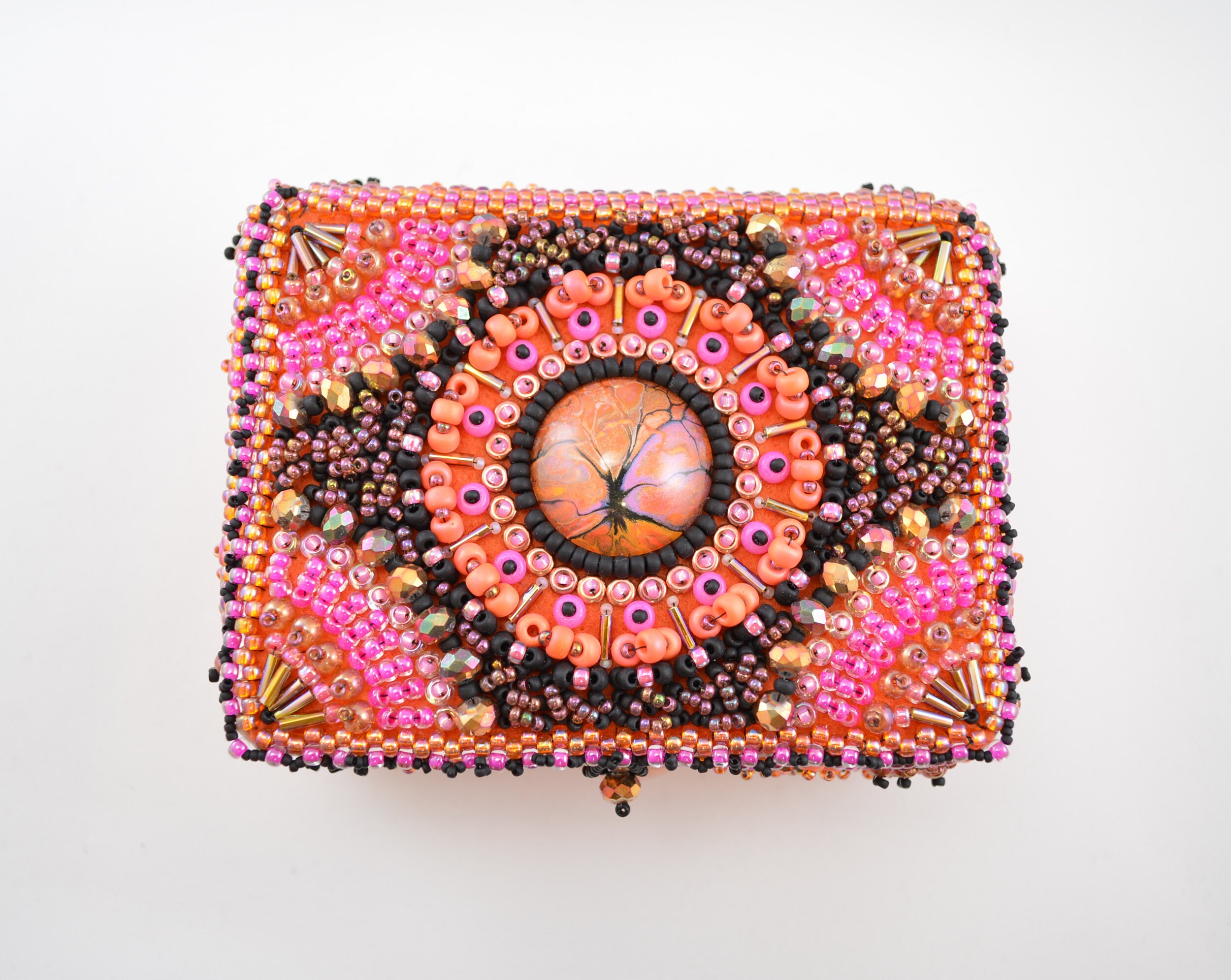 Tutorial for Pink and Copper Jewelry Box, 3x4x1.5 Inches, 3D Bead ...