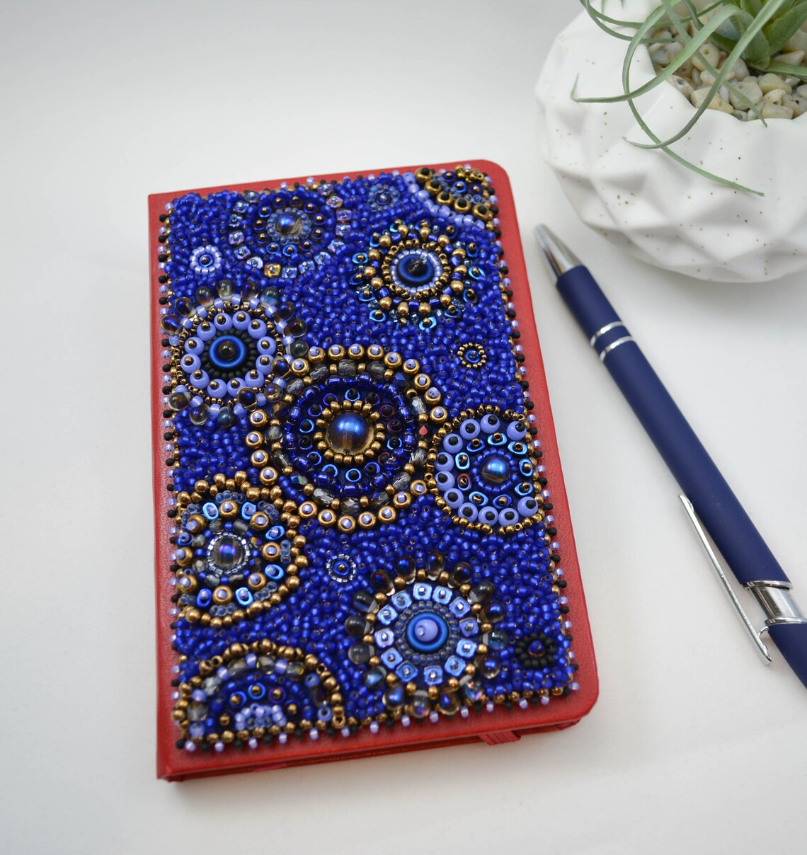Bead Embroidery Tutorial, DIY Book Journal Bible Cover, Magnetic, Glass ...