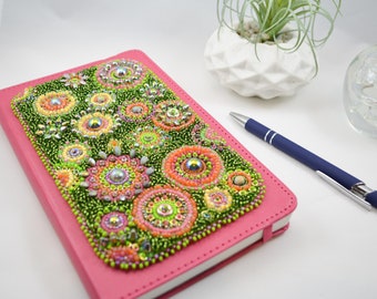Bead Embroidery Tutorial, DIY Book Journal Bible Cover, Magnetic, Glass ...