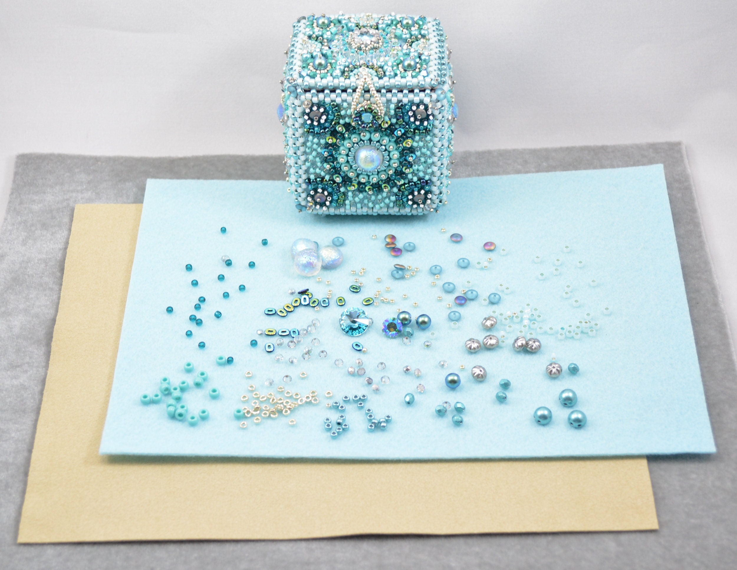 Kit for Beaded Box With Crystal Button 2.75 Inches 3D Bead - Etsy
