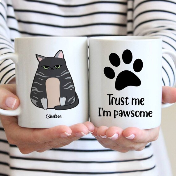 Drinkware Trust Me I'm Pawsome Mug Custom Cat Kitchen & Dining Home ...