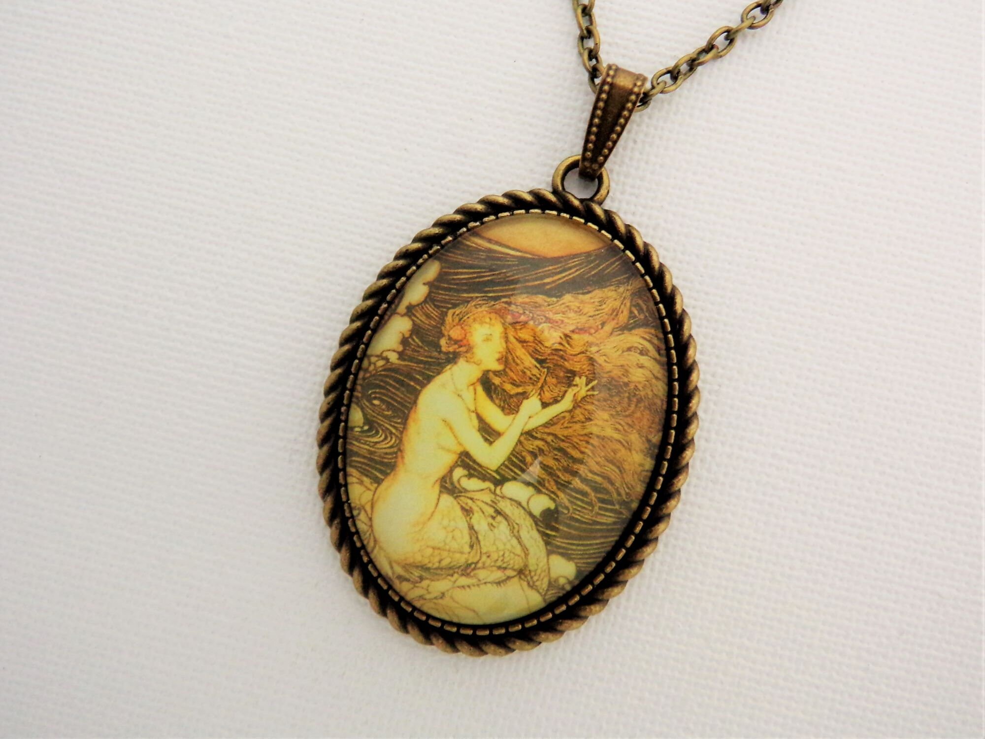 Mermaid Statement Brooch Arthur Rackham Mermaid Print Brooch - Etsy.de