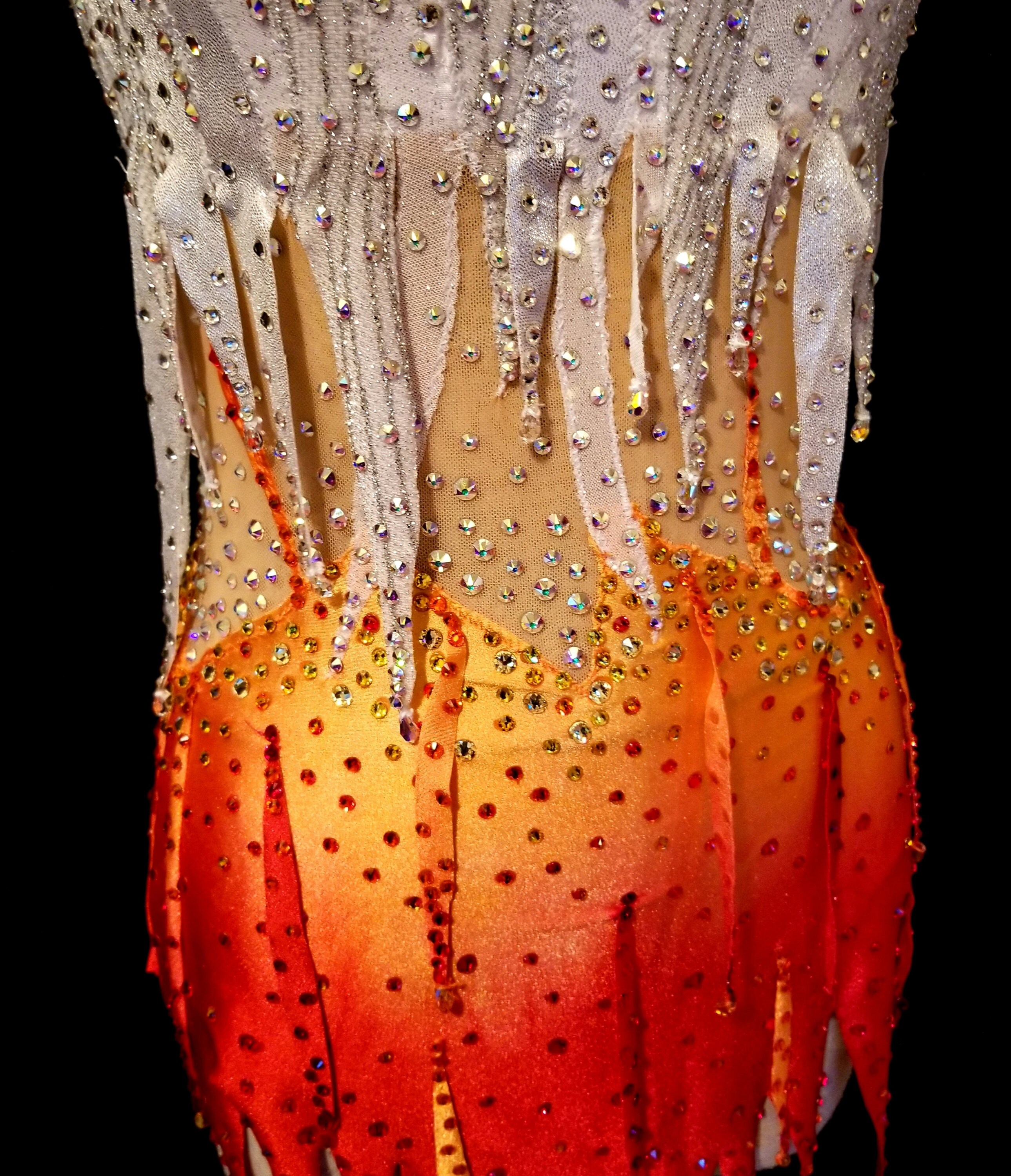 Fire and Ice Figure Skating Dress Flame Ice Dance Costume 2 - Etsy