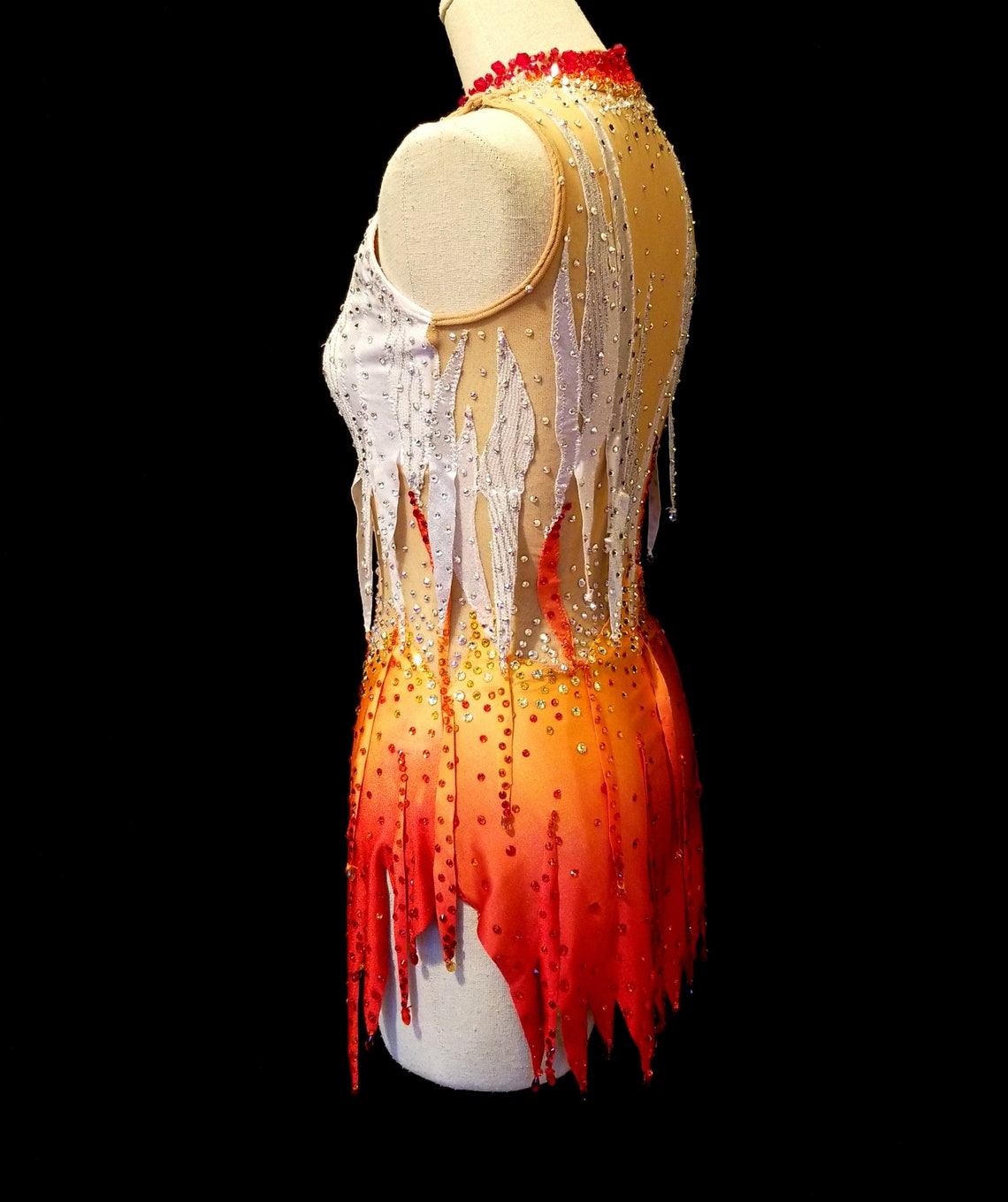 Fire and Ice Figure Skating Dress Flame Ice Dance Costume 2 - Etsy