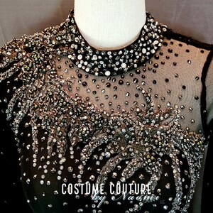 Black Silver and Gray Figure Skating Ice Dance Dress, Custom ...