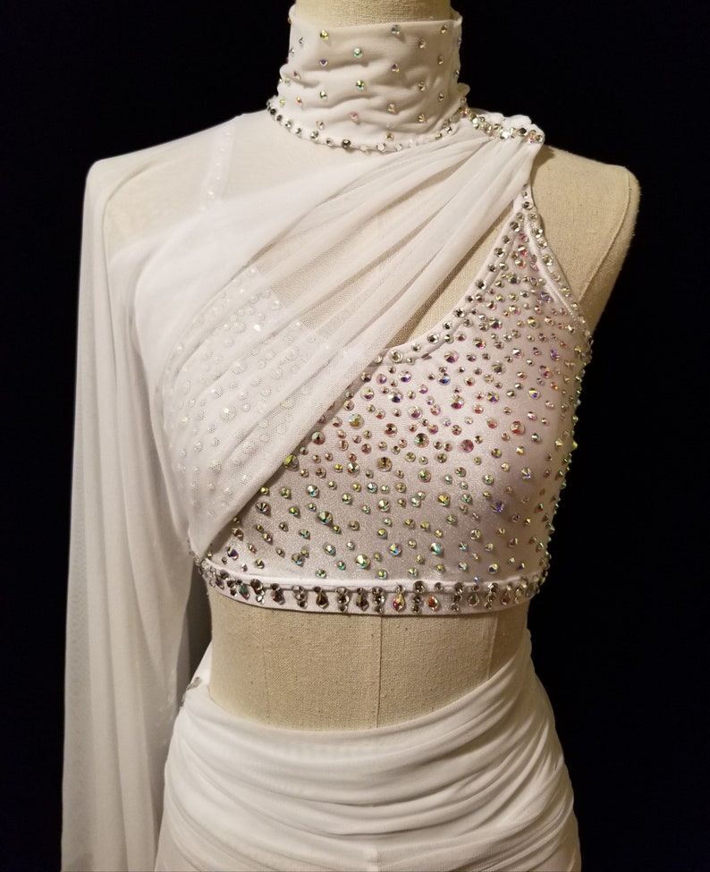 White Jazz Costume 2 Piece Contemporary Lyrical Dance - Etsy