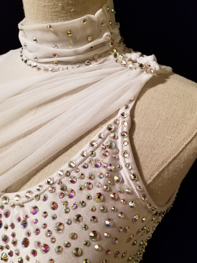 White Jazz Costume 2 Piece Contemporary Lyrical Dance - Etsy