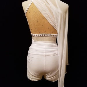 White Jazz Costume, 2 Piece Contemporary Lyrical Dance Costume, Custom ...