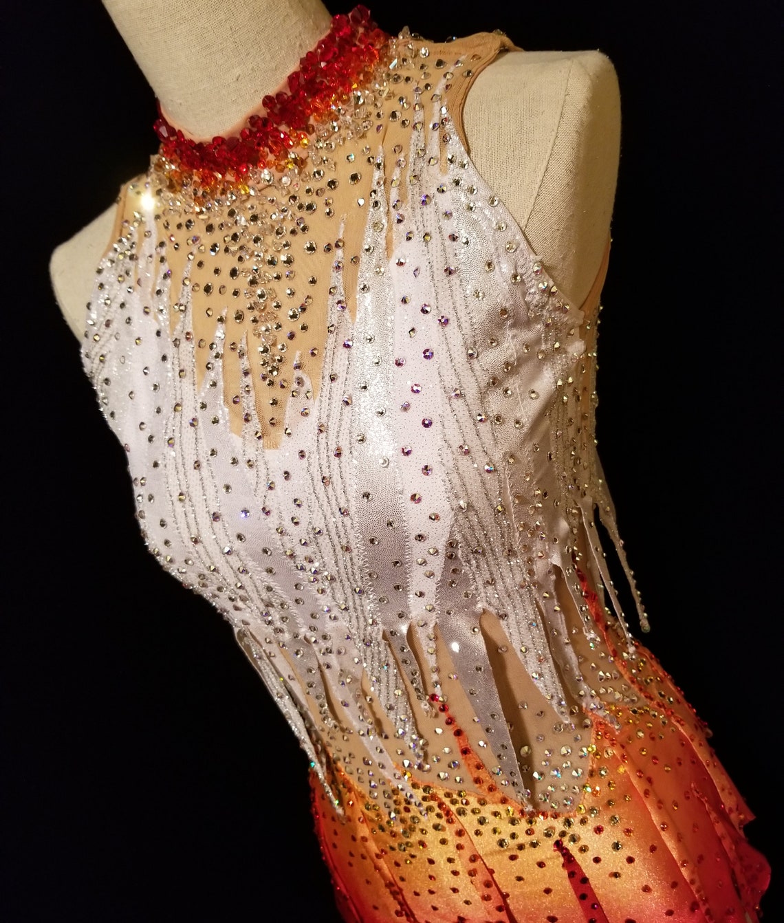 Fire and Ice Figure Skating Dress Flame Ice Dance Costume 2 - Etsy
