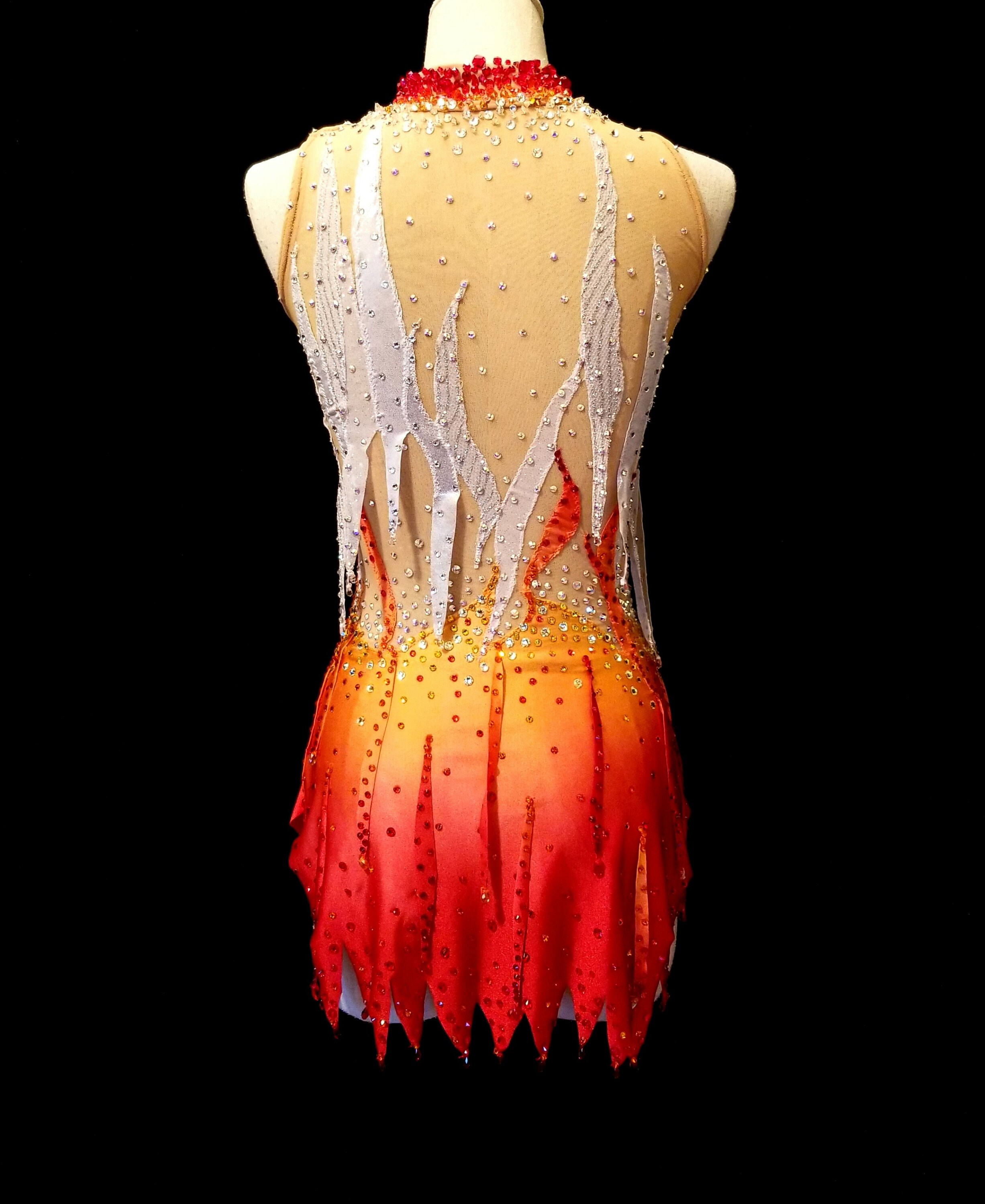 Fire and Ice Figure Skating Dress Flame Ice Dance Costume 2 - Etsy