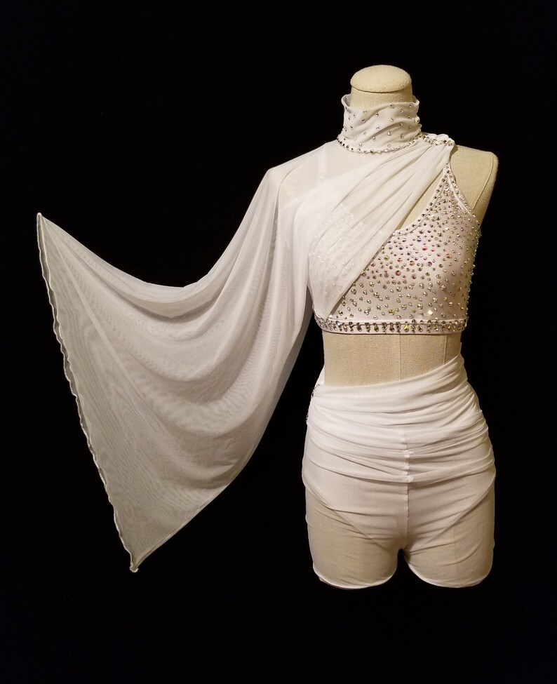 White Jazz Costume 2 Piece Contemporary Lyrical Dance - Etsy