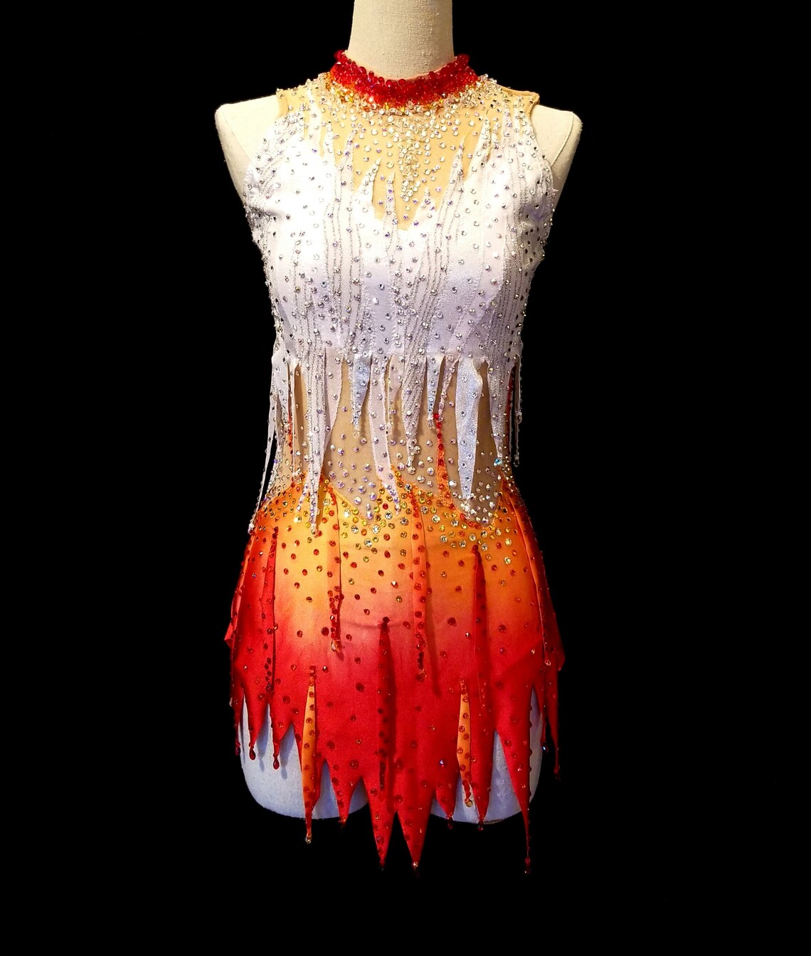 Fire and Ice Figure Skating Dress Flame Ice Dance Costume 2 - Etsy