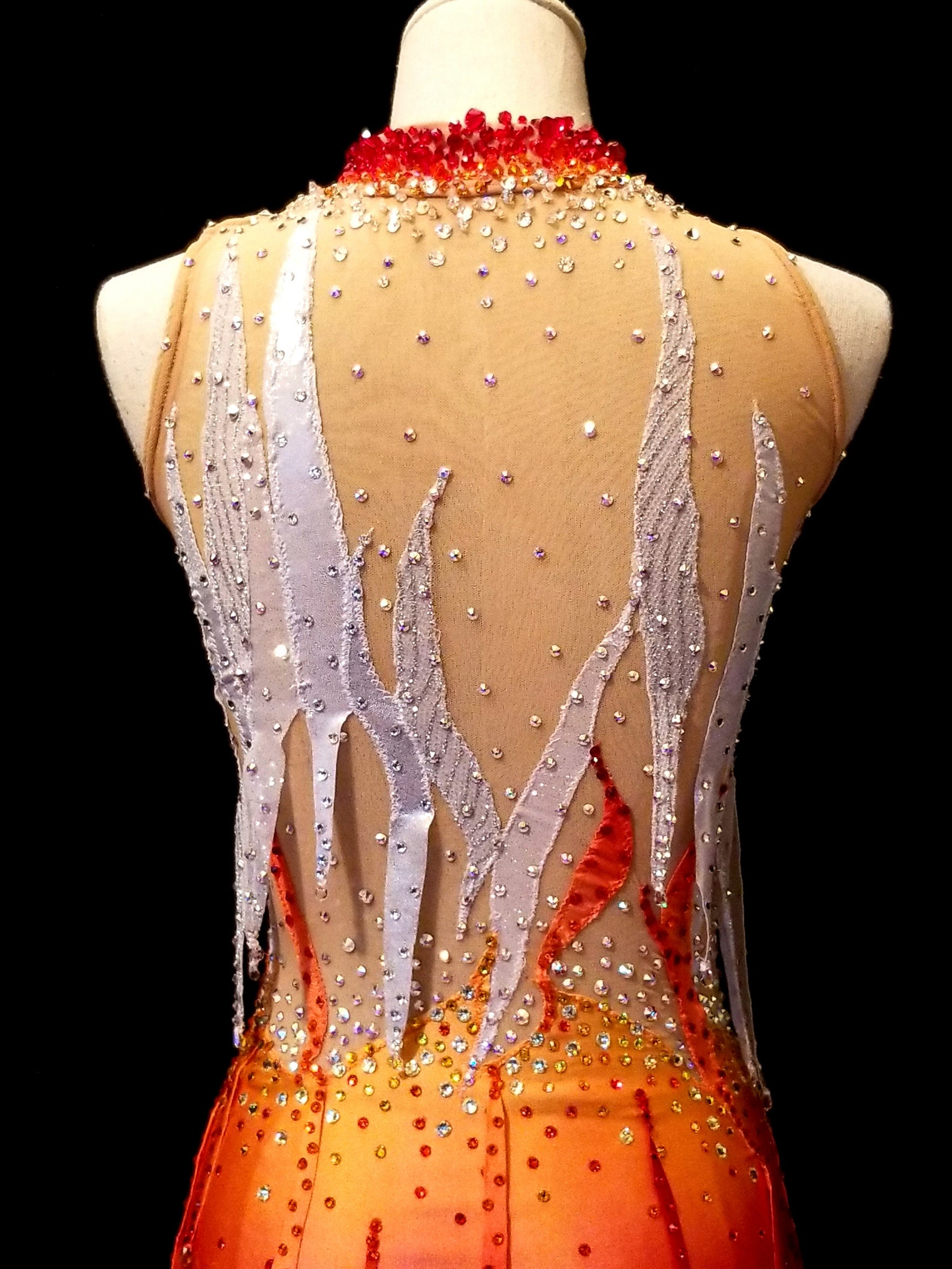 Fire and Ice Figure Skating Dress Flame Ice Dance Costume 2 - Etsy