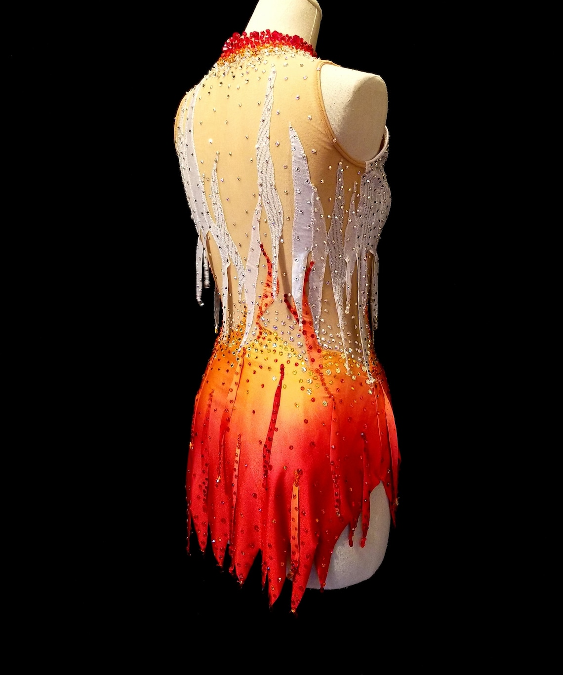 Fire and Ice Figure Skating Dress Flame Ice Dance Costume 2 - Etsy