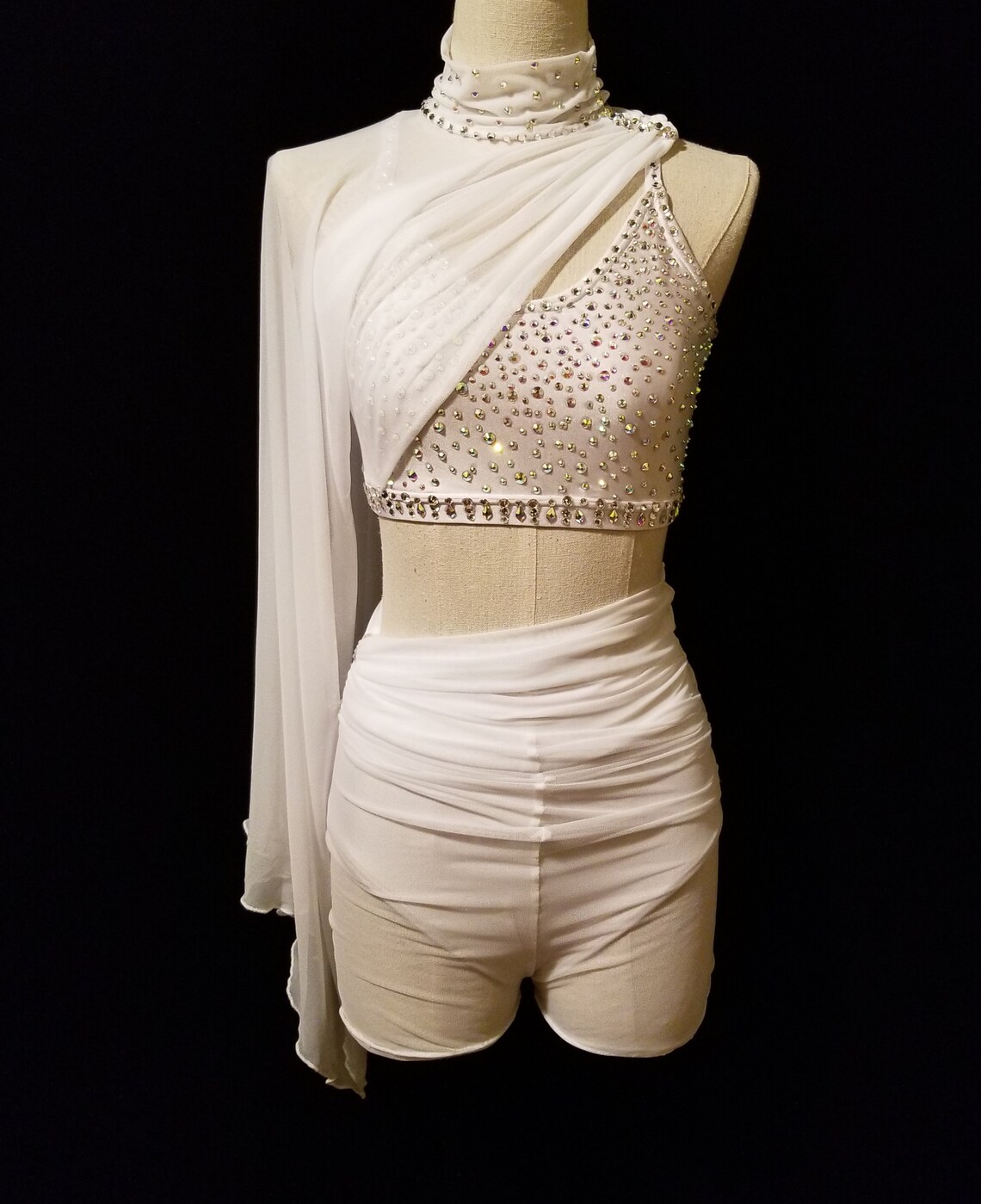 White Jazz Costume 2 Piece Contemporary Lyrical Dance - Etsy