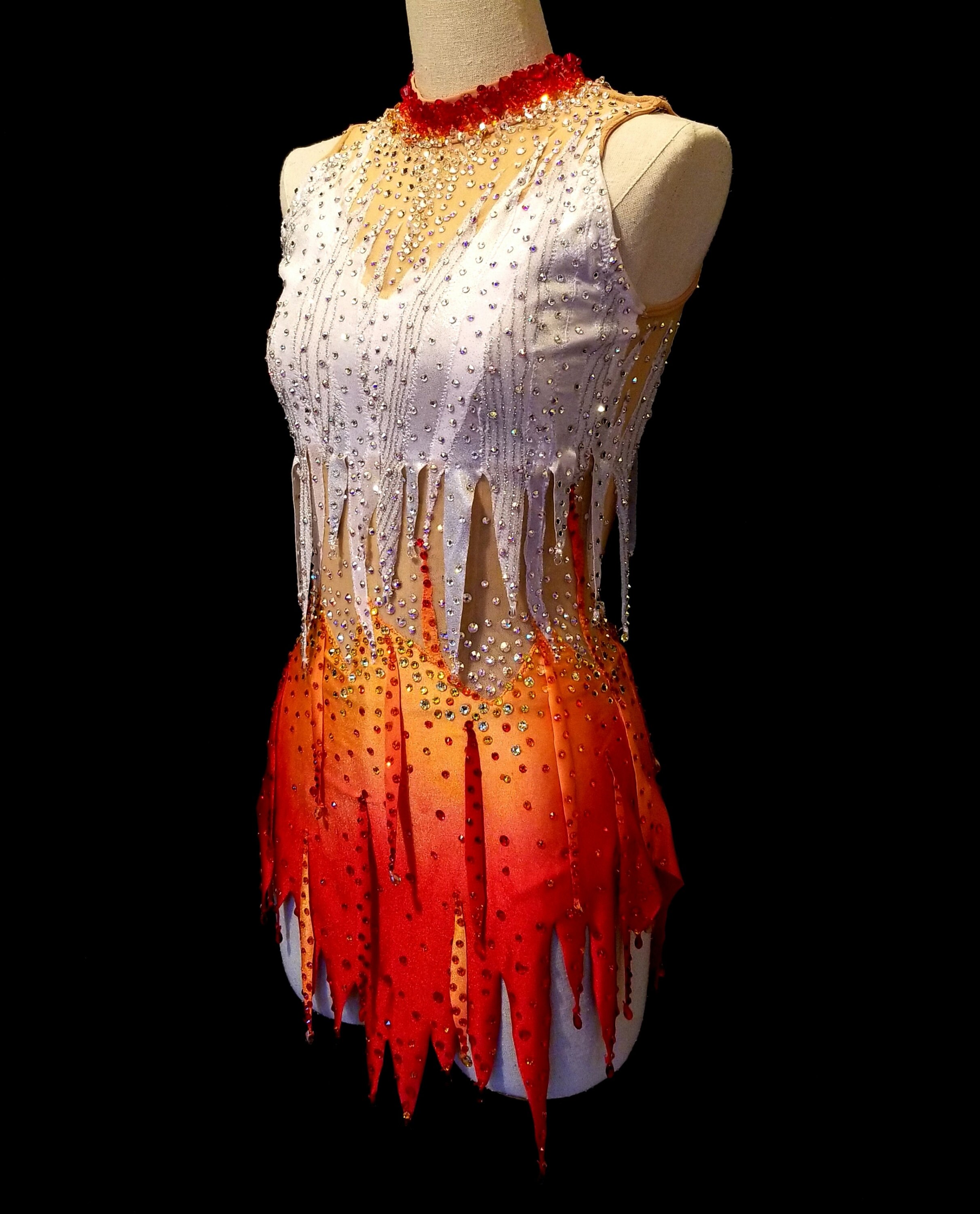 Fire and Ice Figure Skating Dress Flame Ice Dance Costume 2 - Etsy