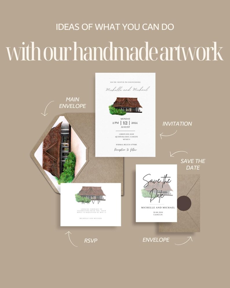 Custom Wedding Venue Drawing, Hand-drawn Venue Portrait, Anniversary ...