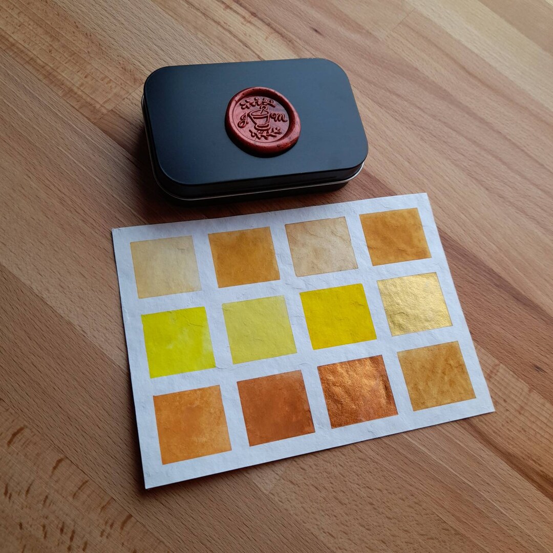 Monochromatic Yellow Palette - 12 Handmade Watercolour Paints - Etsy