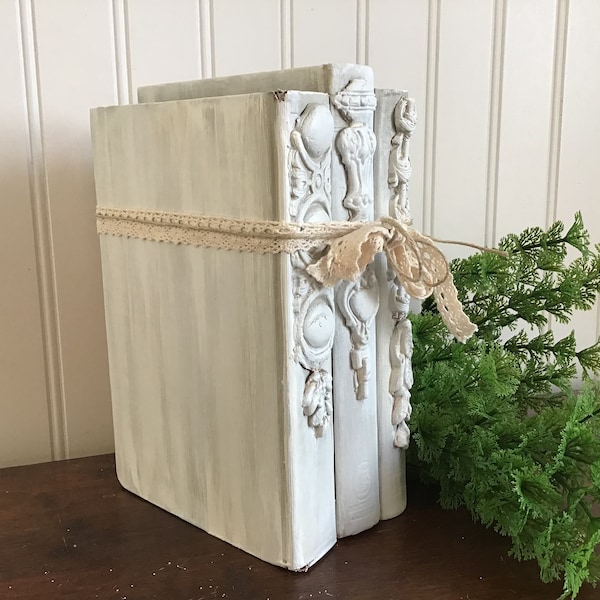 White Decorative Books - Etsy