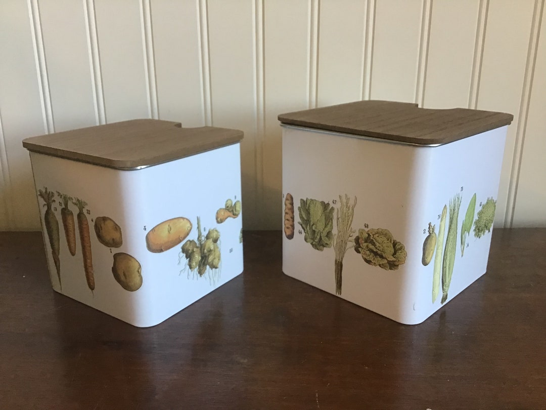 Set of Tins, Square Decorative Containers, Farmhouse Decor, Natural ...