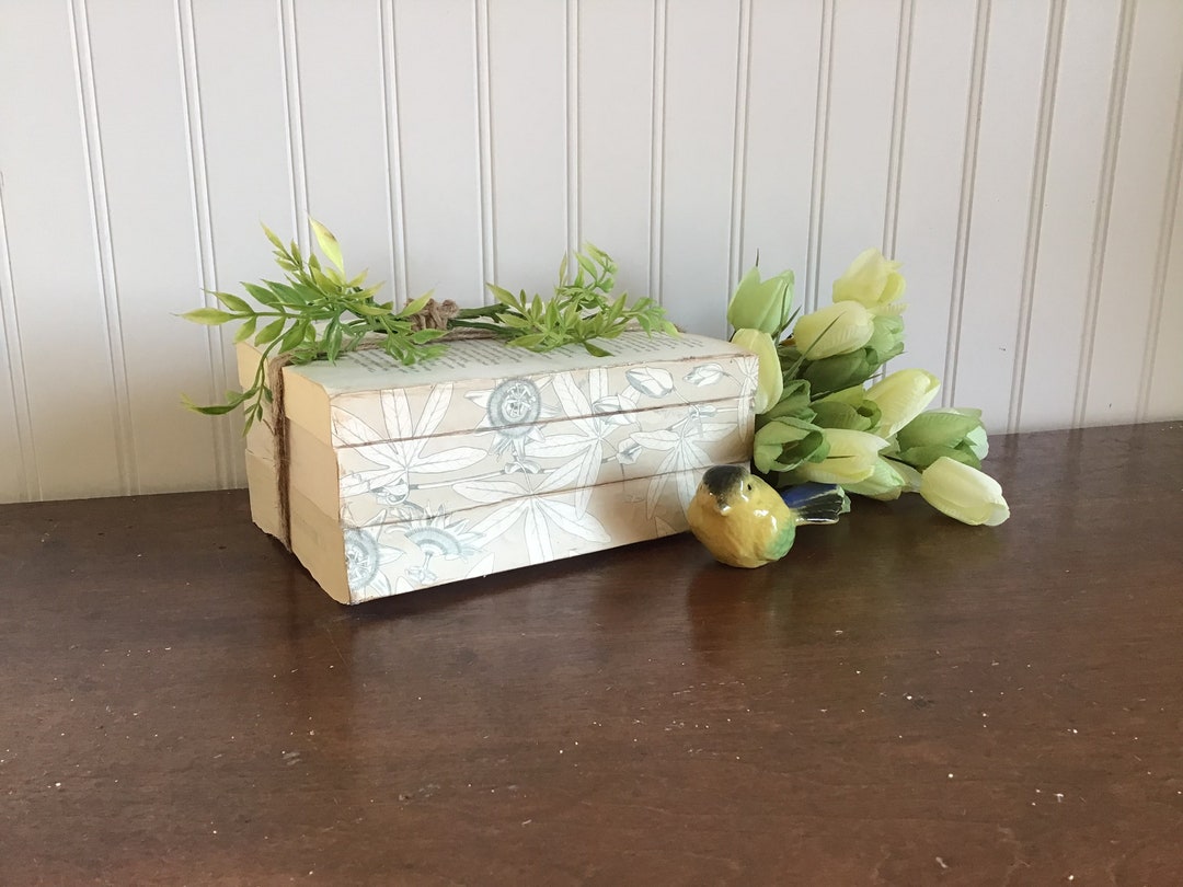 Decorative Book Stack, Farmhouse Decor, Cottage Core Decor, - Etsy