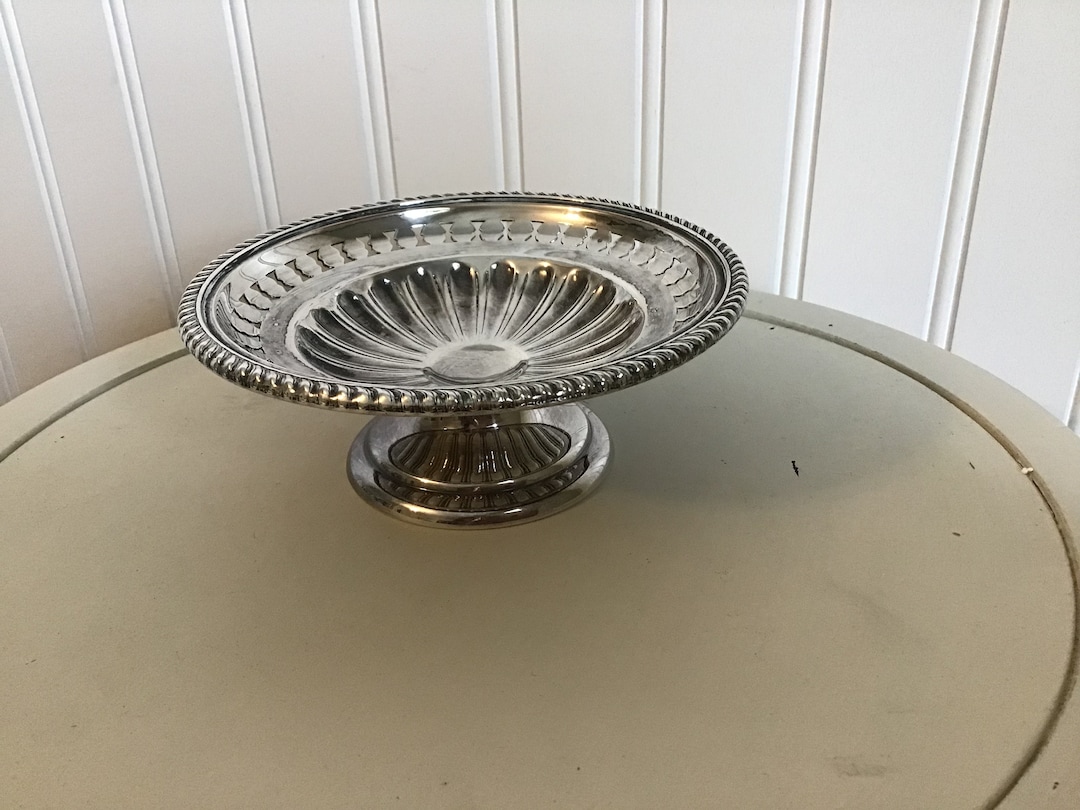 Small Silver Pedestal Silver Plate Tray Decorative Little - Etsy