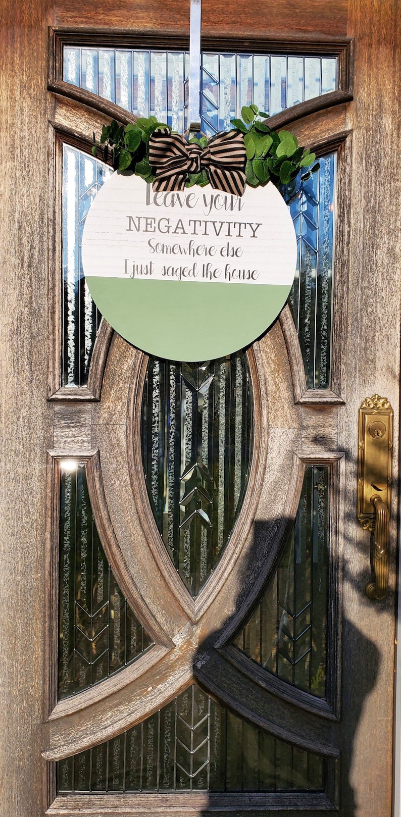 Leave Your Negativity Door Hanger Welcome Door Sign Wooden Door Sign - Etsy