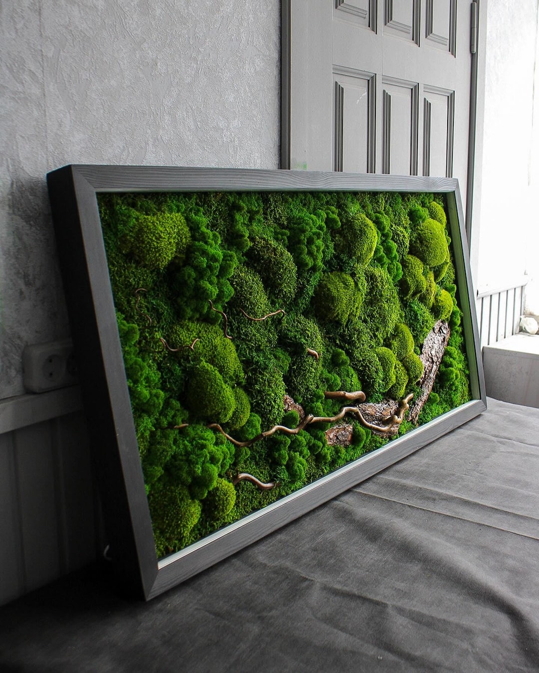 Illuminated Nature: Moss, Bark & Branch Wall Art With LED Backlighting ...