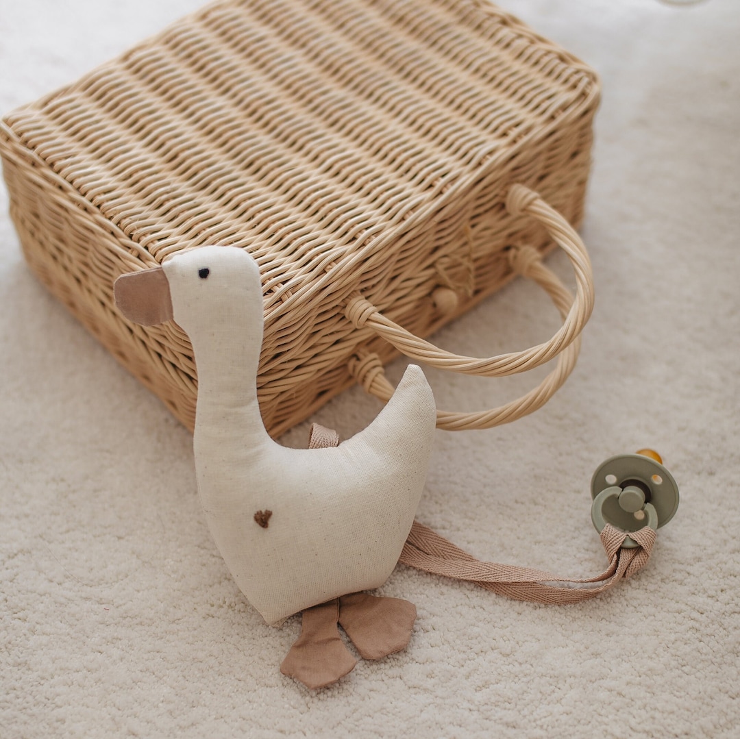Handmade Goose Pacifier Holder,great One of a Kind Gift for Baby ...