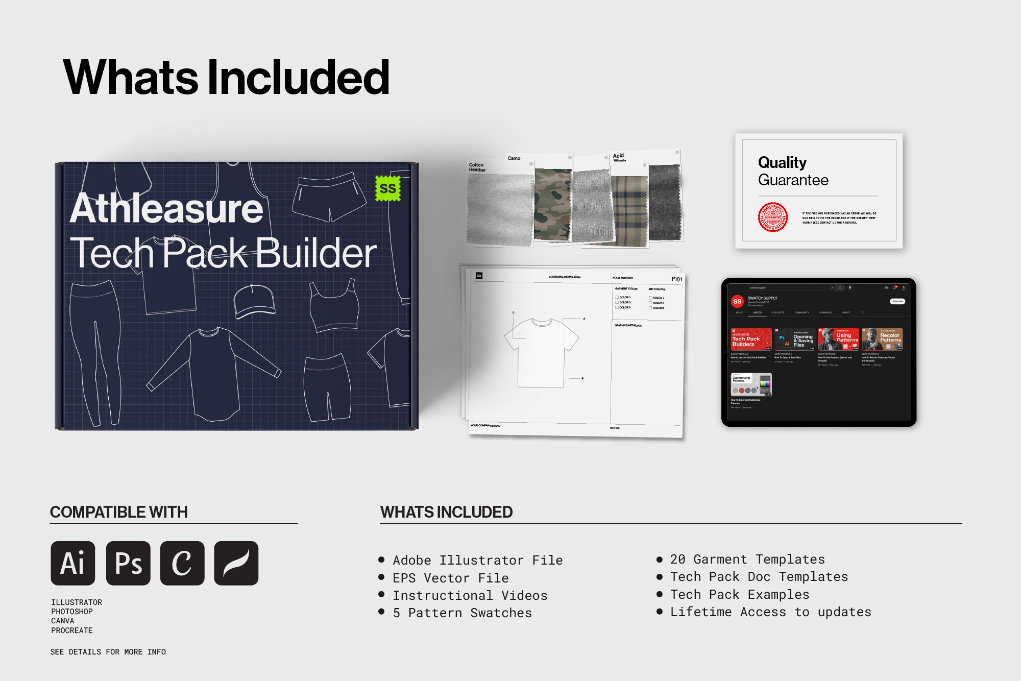 Athleasure Apparel Teck Pack Kit, Sport Gym Apparel Templates, Athletic ...