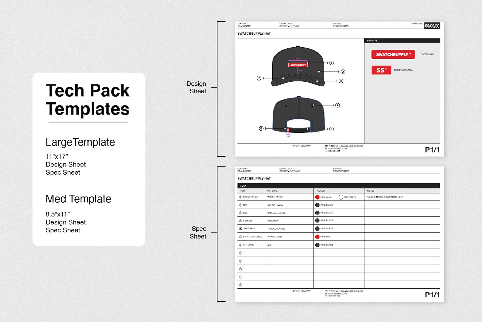 Tech Pack Template Kit, Apparel Templates, Beginner Fashion Design ...