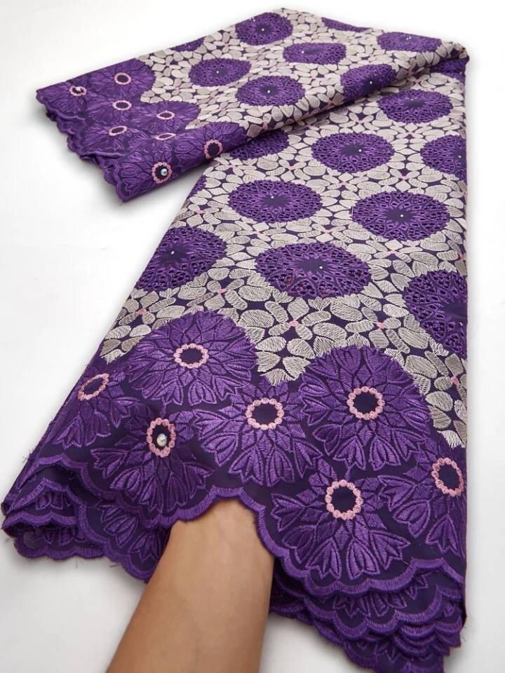 Latest Swiss Voile African Lace Fabric 5yards High Quality Cotton ...