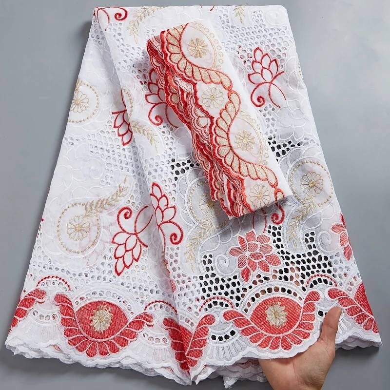 African Dry Lace Fabric Embroidery 52yards Swiss Voile Lace High ...