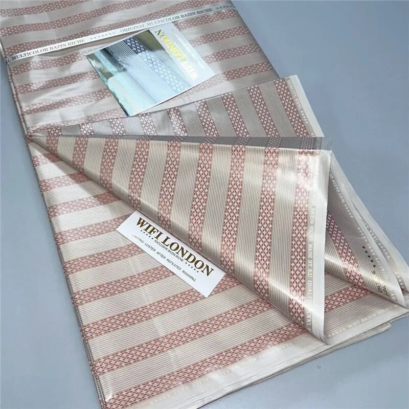 5 Meter 100% Cotton African Jacquard Basin Dress Fabric Bazin Riche ...