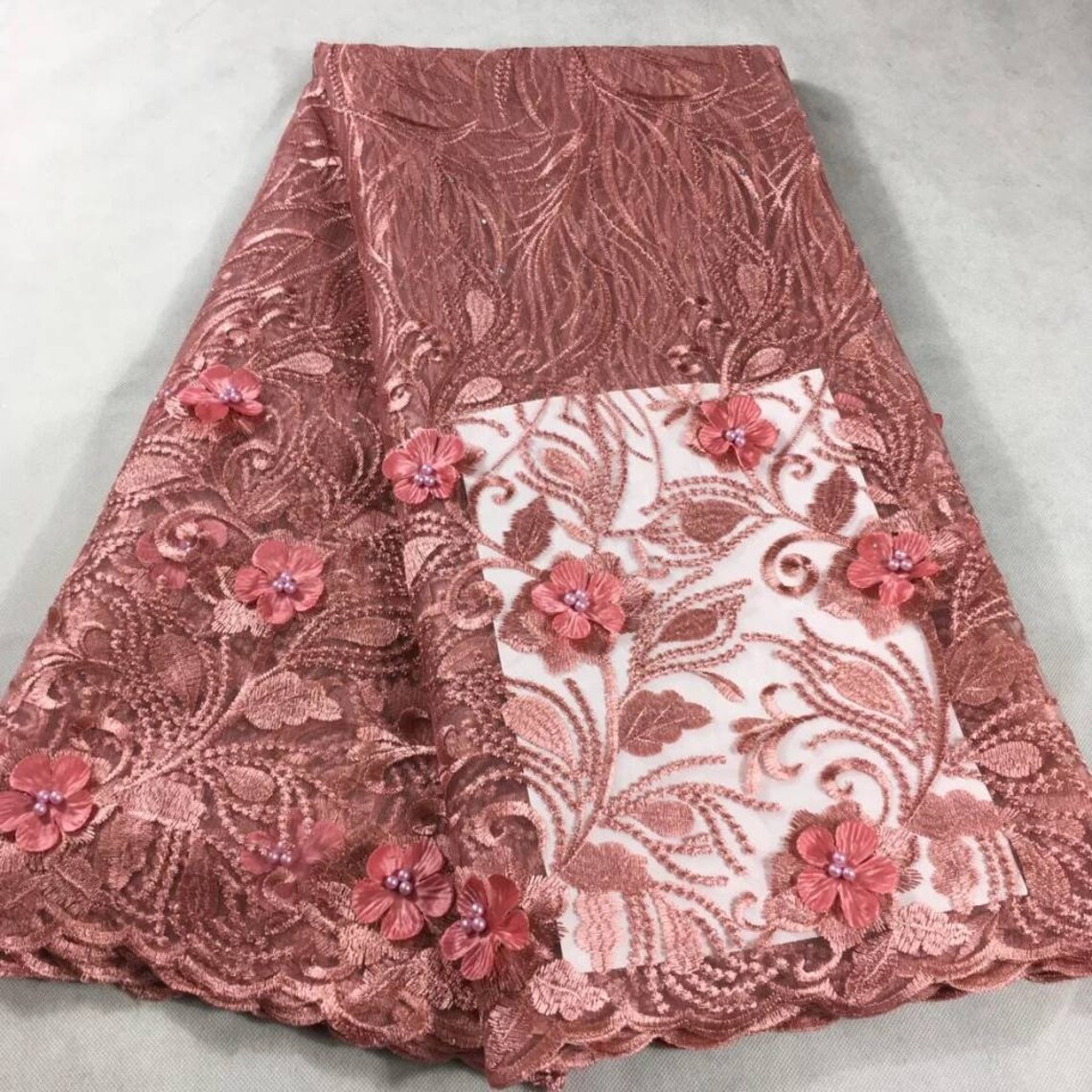 Gold Embroidered African Lace Fabric, Rhinestone Wedding Tulle, 5 Yards ...