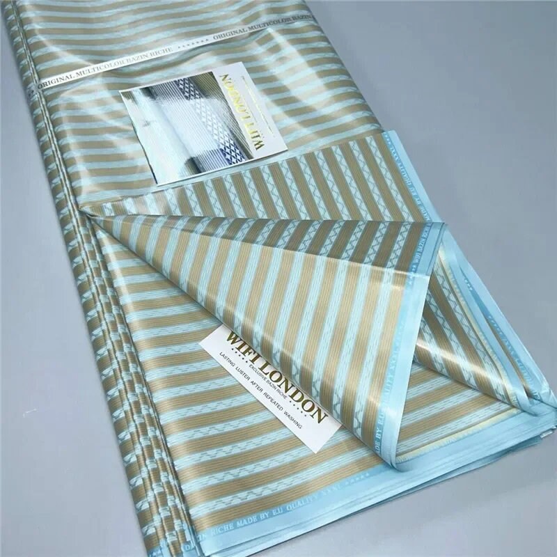 5 Meter 100% Cotton African Jacquard Basin Dress Fabric Bazin Riche ...