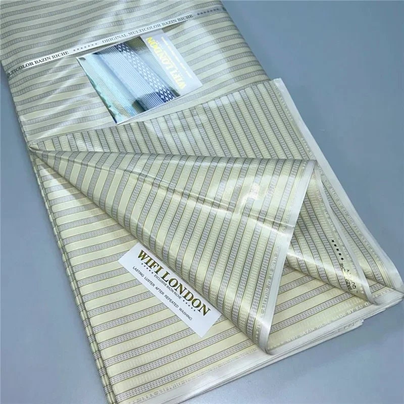 5 Meter 100% Cotton African Jacquard Basin Dress Fabric Bazin Riche ...