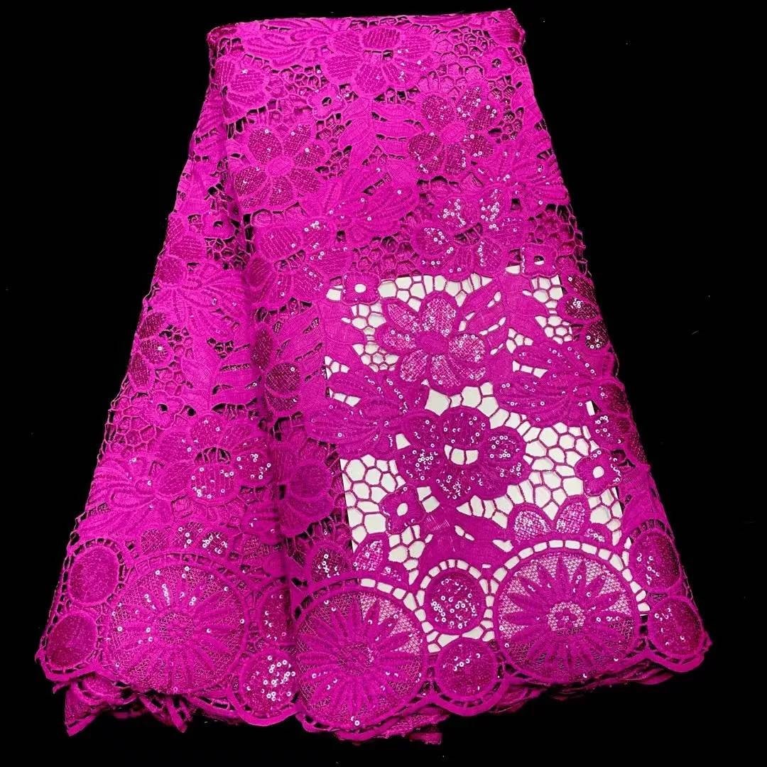 Beautiful Pink African Water Soluble Lace Fabric High Quality Nigeria ...