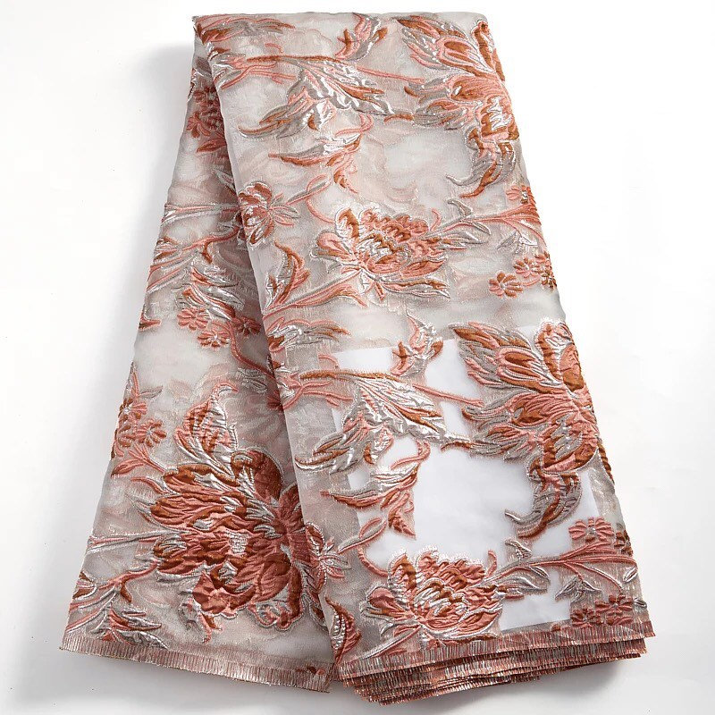 Red African Lace 2021 High Quality New Embroidery Bronzing Decal Lace ...