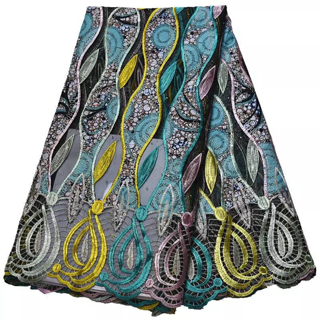 Latest African Lace Fabric Embroidery Wax Ankara Nigerian Lace Fabric ...